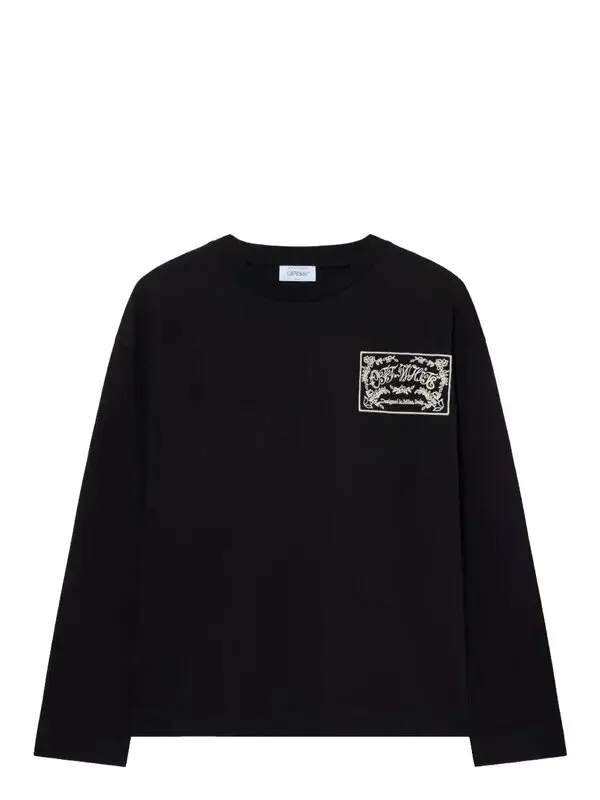Off-White Embroidered Paisley Logo Long Sleeve T-shirt - Black