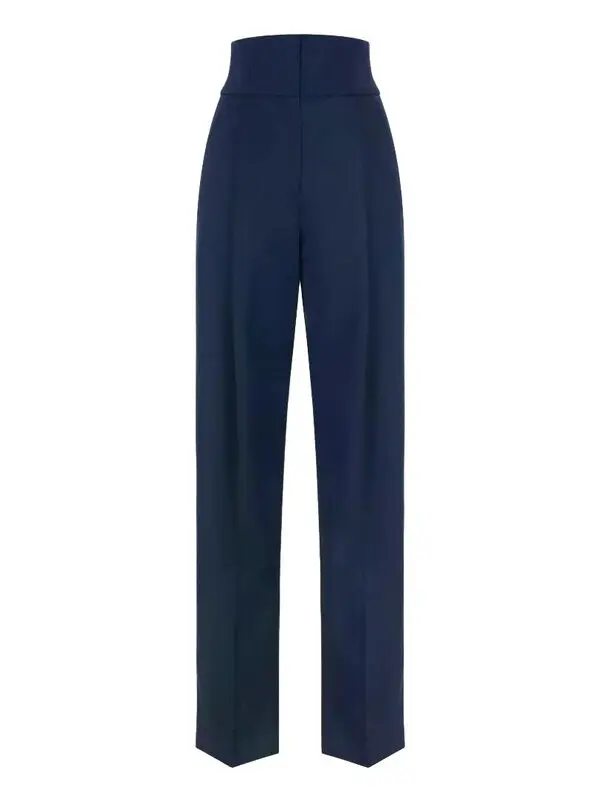 Elisabetta Franchi High-waisted Gabardine Trousers - Blue