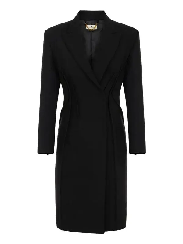 Elisabetta Franchi Double-layer Crêpe Coat - Black