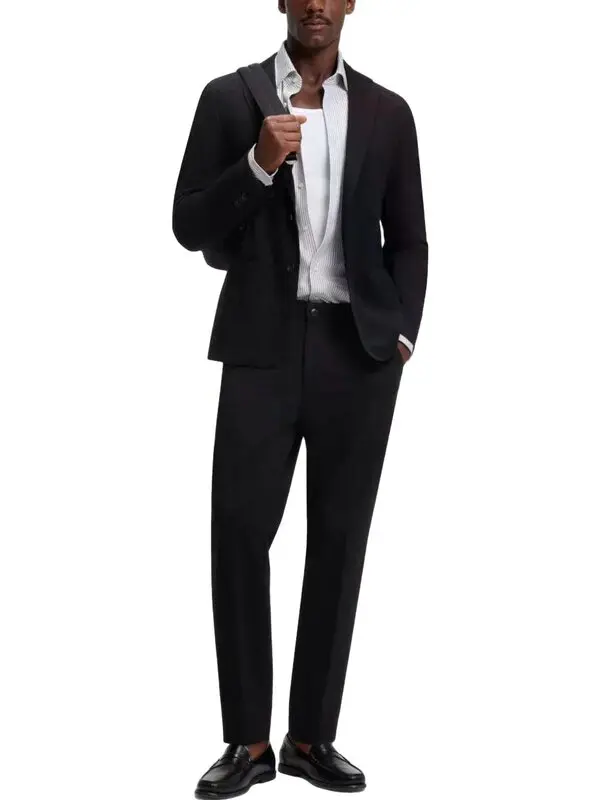 BOSS Slim-fit Blazer In Cotton-blend Jersey - Black