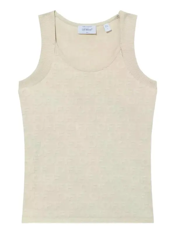 Off-White Logo-pattern Terry Tank Top - Neutrals