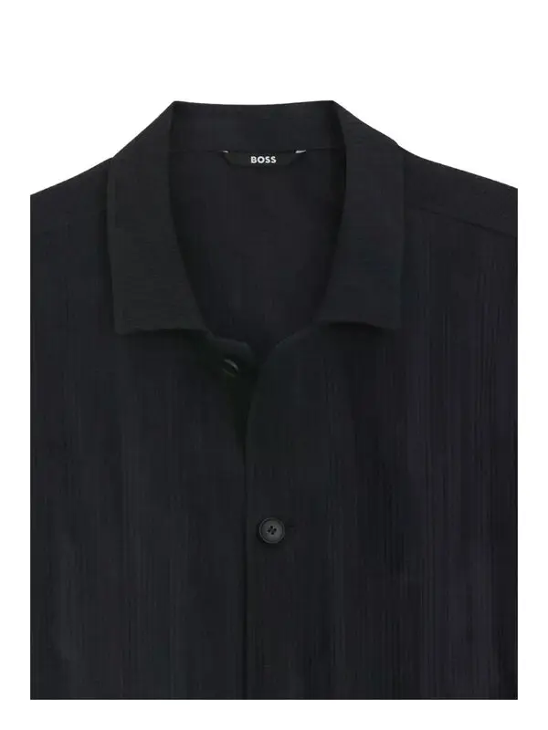 BOSS Textured Button-up Shirt Jacket - Black