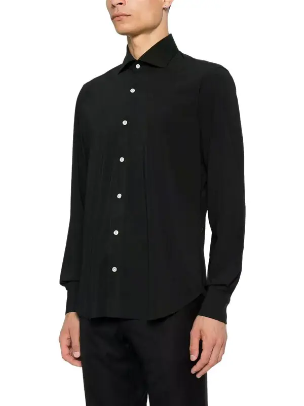 BARBA NAPOLI Long-sleeve Button-up Shirt - Black