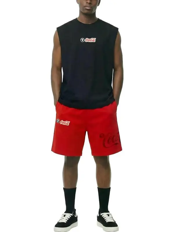 AAPE BY *A BATHING APE X Coca-cola Logo-patch Shorts - Red