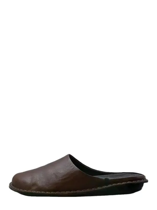 VIBAE Roma Contrast-stitch Mules - Brown