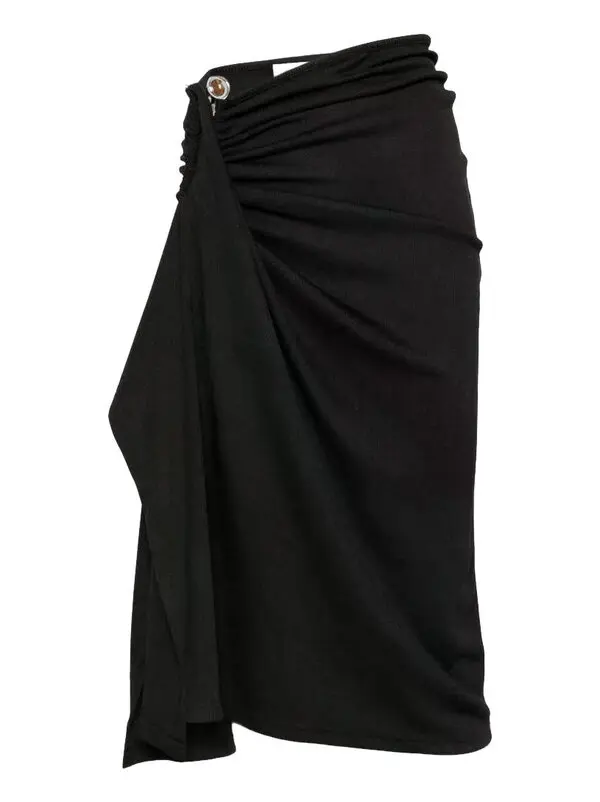Christopher Esber Crystal-clasp Cascade Midi Skirt - Black