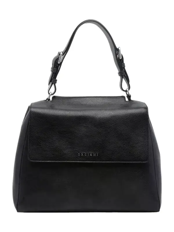 Orciani Sveva Leather Medium Handbag - Black