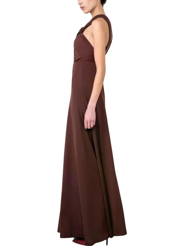 CAYET Naomi Twist-detail Cutout Maxi Dress - Brown