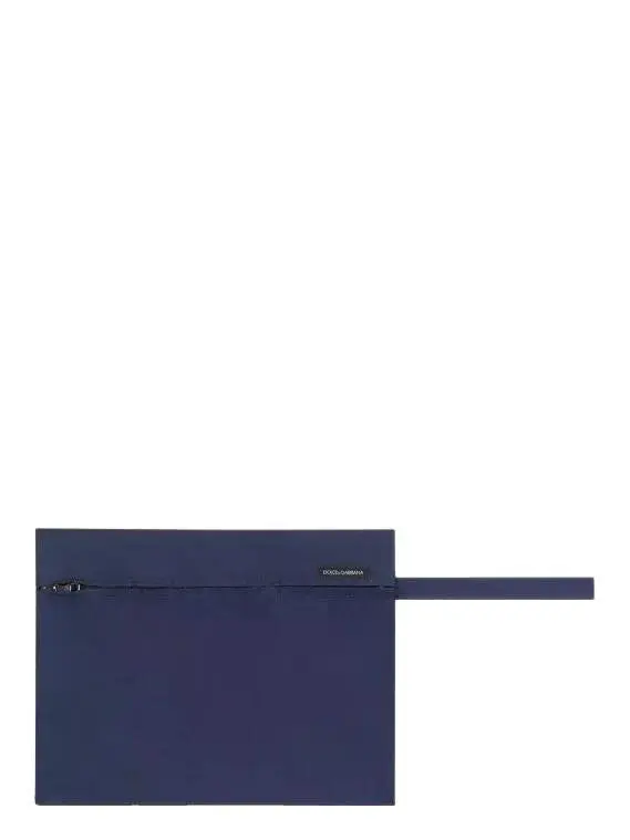 Dolce & Gabbana Canvas Swim Boxer Shorts With Logo Detail - Blue