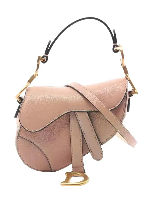 Dior Micro Goatskin Saddle Bag Satchel - Brown