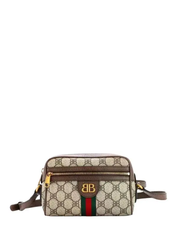 Balenciaga X Gucci The Hacker Project Camera Bag Bb Coated Canvas Mini Crossbody Bag - Brown