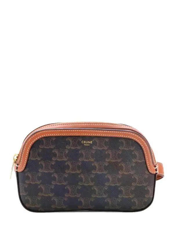 Celine Camera Bag Triomphe Coated Canvas Small Crossbody Bag - Brown