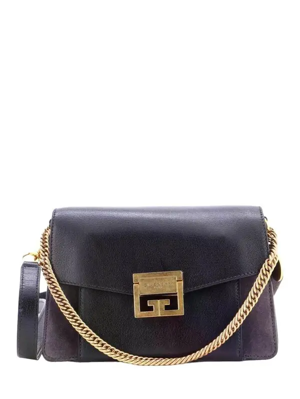 Givenchy Gv3 Flap Bag Leather Suede Small Crossbody - Black