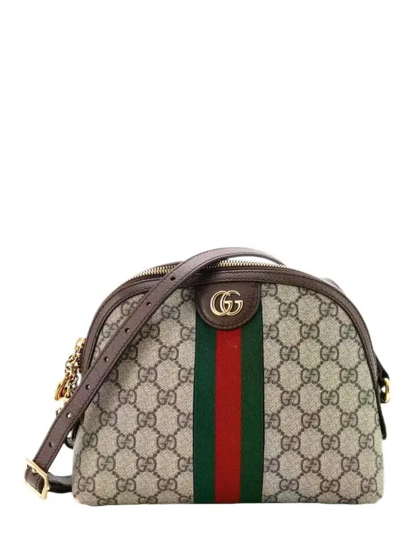 Gucci Ophidia Dome Gg Coated Canvas Shoulder Bag - Brown