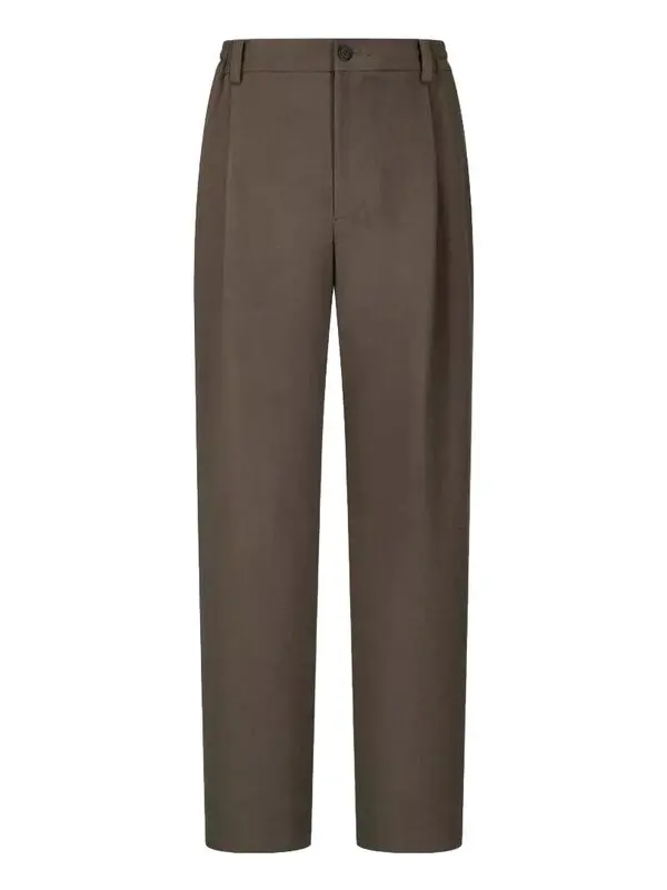 STUDIO TOMBOY Pleated Elasticated-waistband Trousers - Brown