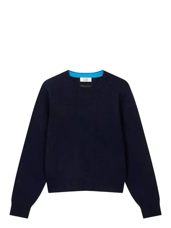 STUDIO TOMBOY Ribbed-trim Crew-neck Sweater - Blue