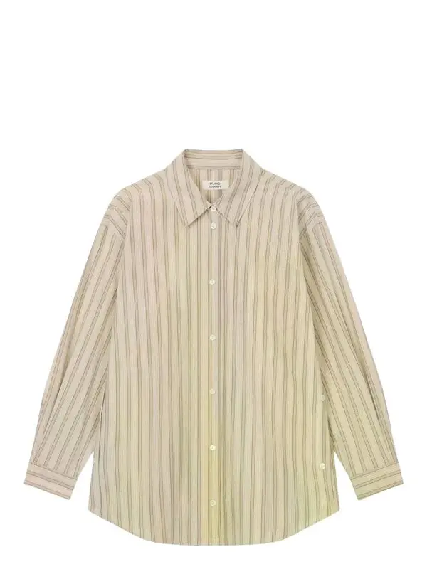 STUDIO TOMBOY Striped Cotton Button-down Shirt - Neutrals