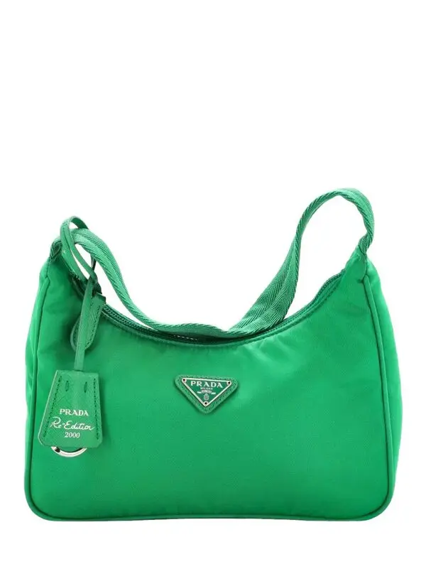 Prada Re-edition 2000 Tessuto Mini Hobo Bag - Green