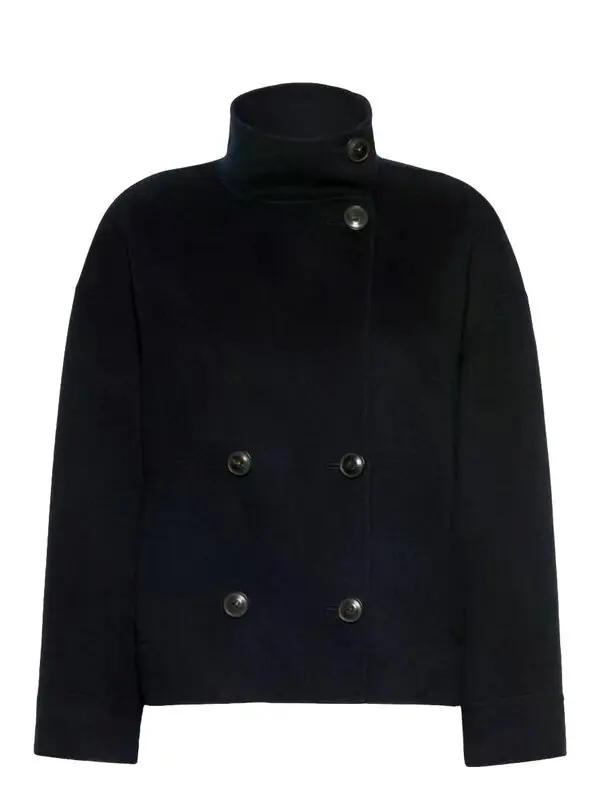 Max Mara Double-breasted High-neck Coat - Blue