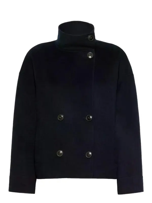Max Mara Double-breasted High-neck Coat - Blue