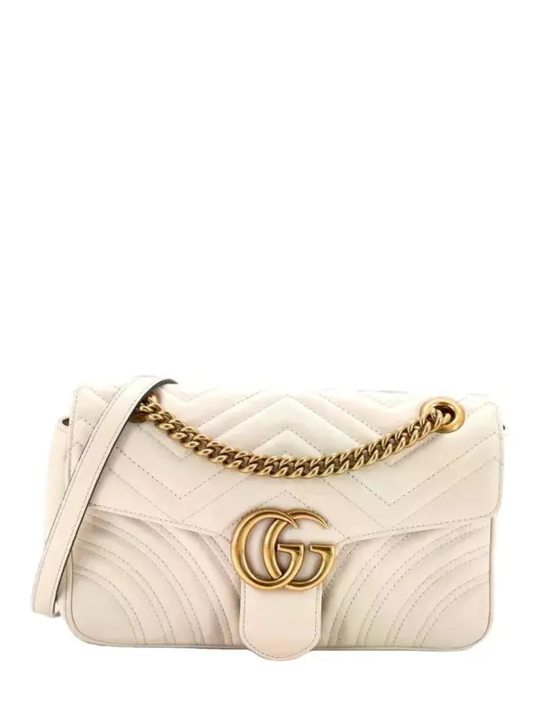 Gucci Gg Marmont Matelassé Leather Shoulder Bag - White