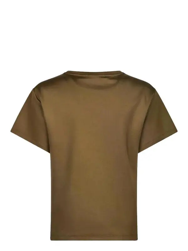 Max Mara Logo Embroidered T-shirt - Brown