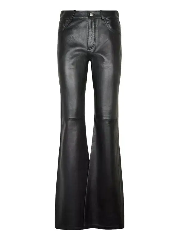 HAIKURE Leather Flared Trousers - Black