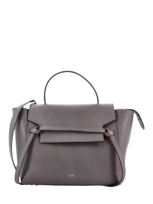 Celine Textured Leather Mini Belt Bag - Grey