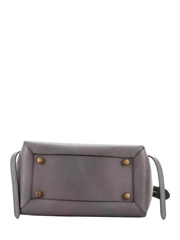 Celine Textured Leather Mini Belt Bag - Grey