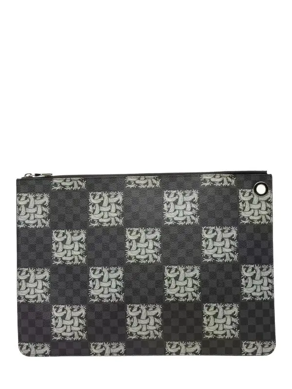 LOUIS VUITTON Damier Graphite Rope Pochette Voyage Gm Clutch Bag - Black