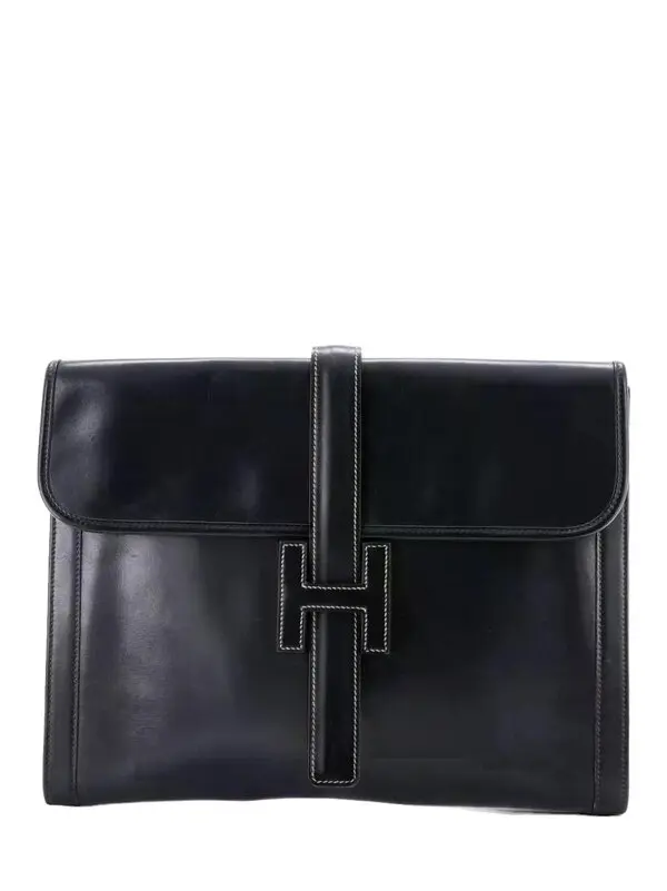 Hermès Jige Box Calf Gm Clutch Bag - Blue