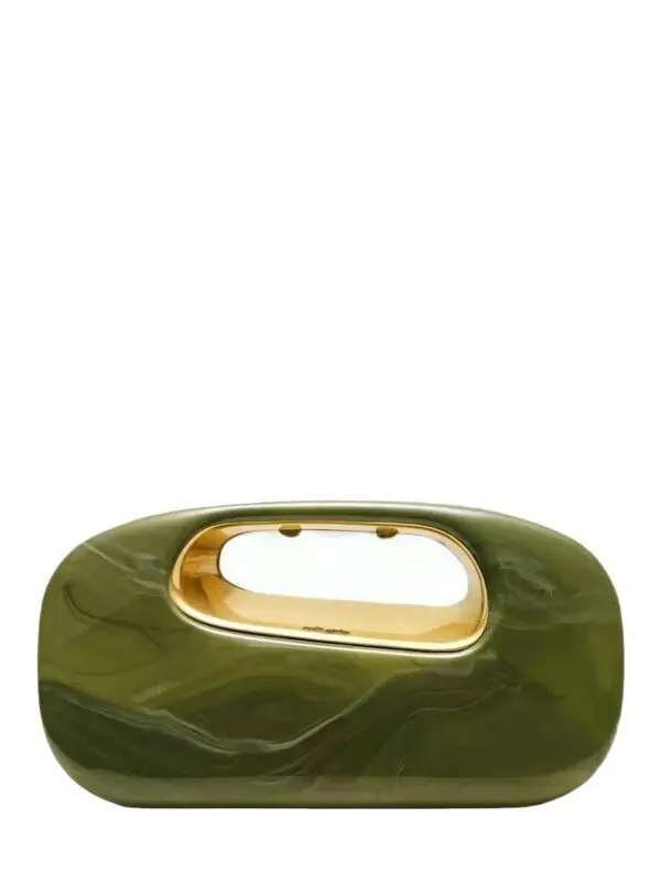 Cult Gaia Amara Marbled Clutch Bag - Green