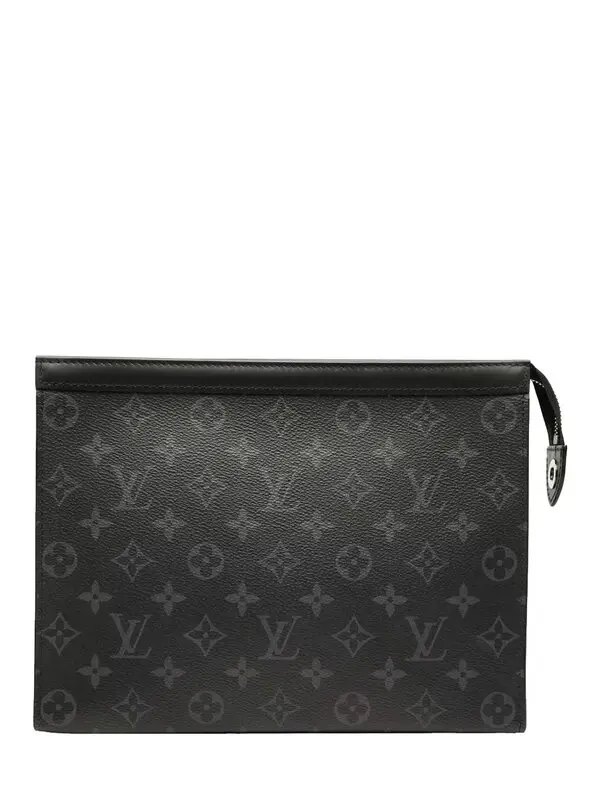 LOUIS VUITTON 2019 Monogram Eclipse Pochette Voyage Mm Clutch Bag - Black
