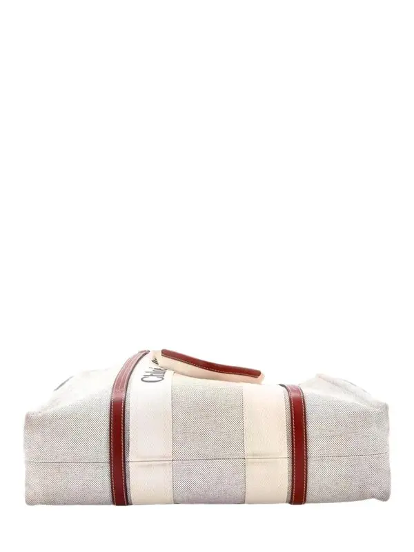 Chloé Woody Large Canvas & Leather Tote Bag - Neutrals