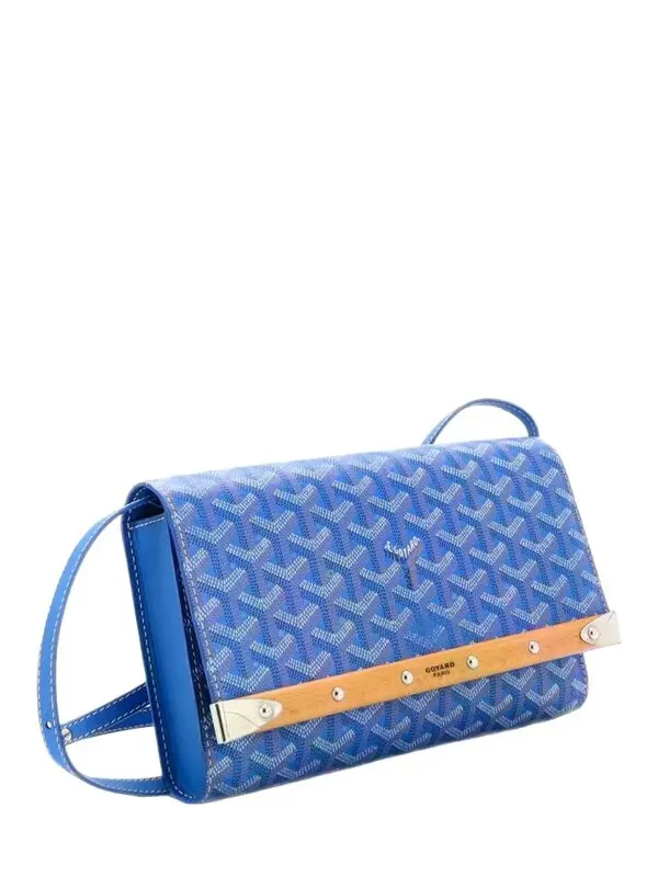 Goyard Monte Carlo Clutch With Strap Coated Canvas Crossbody Bag - Blue
