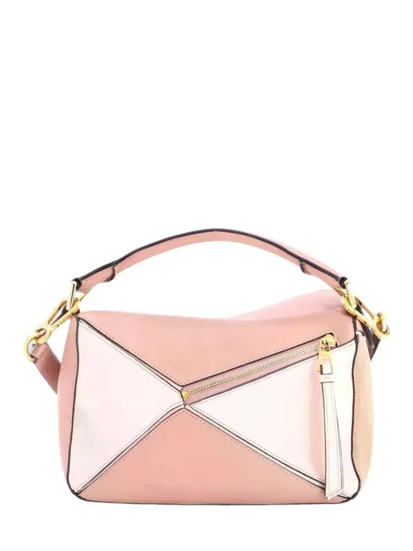 Loewe Puzzle Bag Leather And Suede Satchel - Neutrals