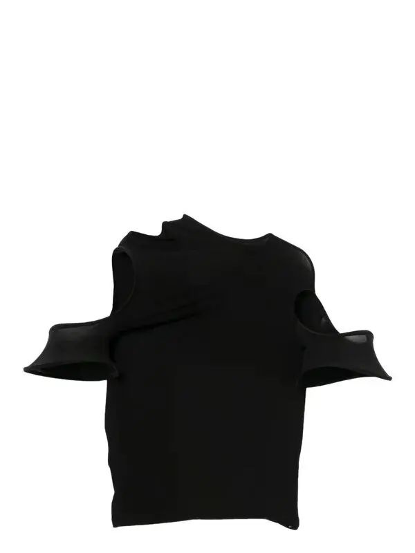 Junya Watanabe Asymmetrical Cut-out Cold-shoulder Top - Black