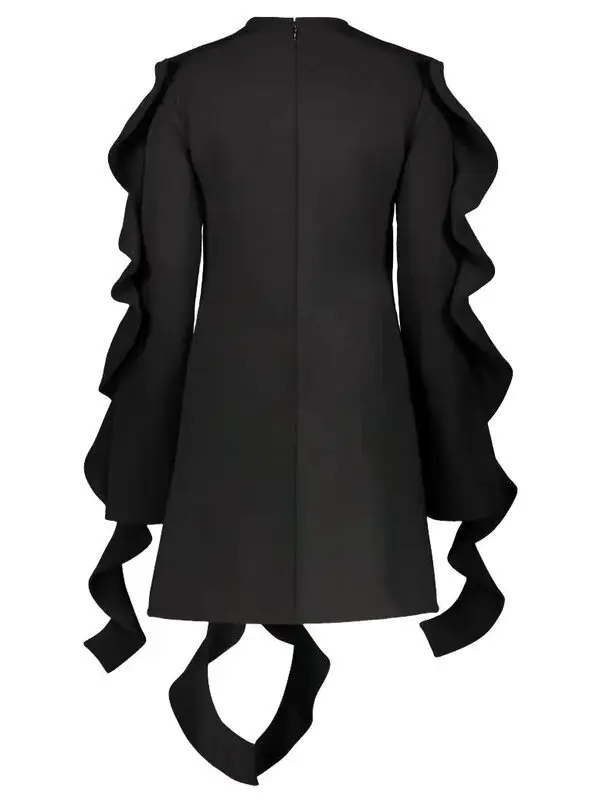 ELLERY Ruffled Long Sleeve Mini Dress - Black