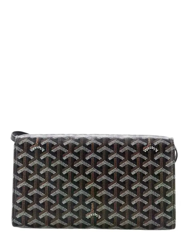 Goyard Monte Carlo Clutch With Strap Coated Canvas - Black