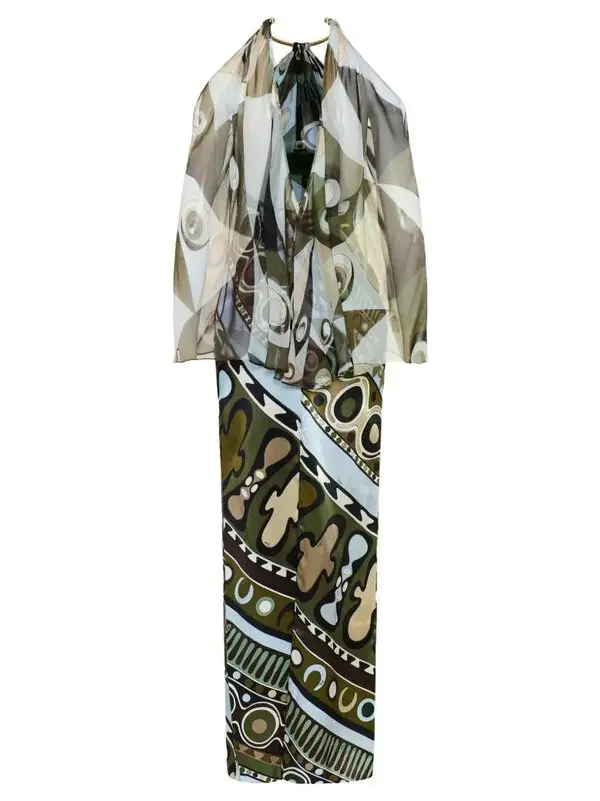 Emilio Pucci Iride Print Silk-chiffon Maxi Dress - Green