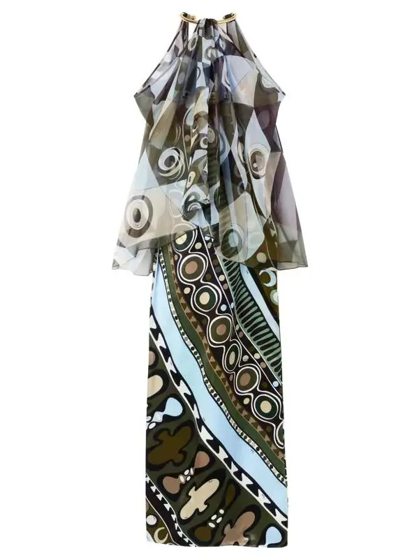 Emilio Pucci Iride Print Silk-chiffon Maxi Dress - Green