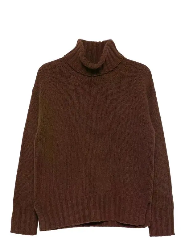 JUCCA Ribbed-knit Roll Neck Sweater - Brown