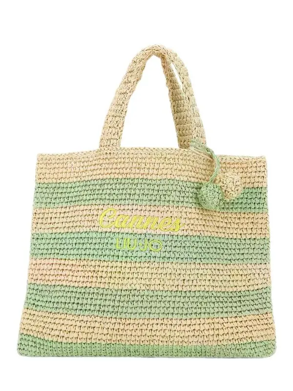 Liu Jo Cannes Striped Woven Shoulder Bag - Neutrals