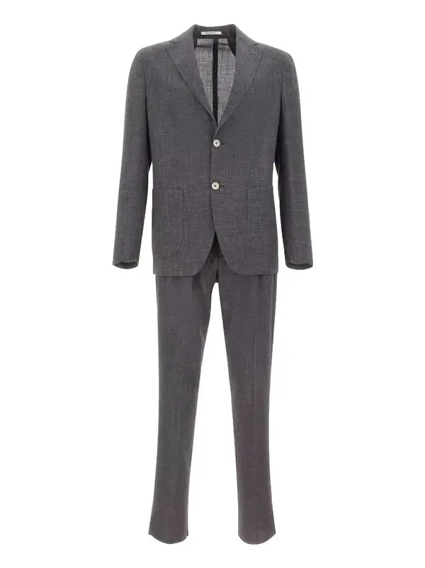 Eleventy Single-breasted Patch-pocket Suit - Grey