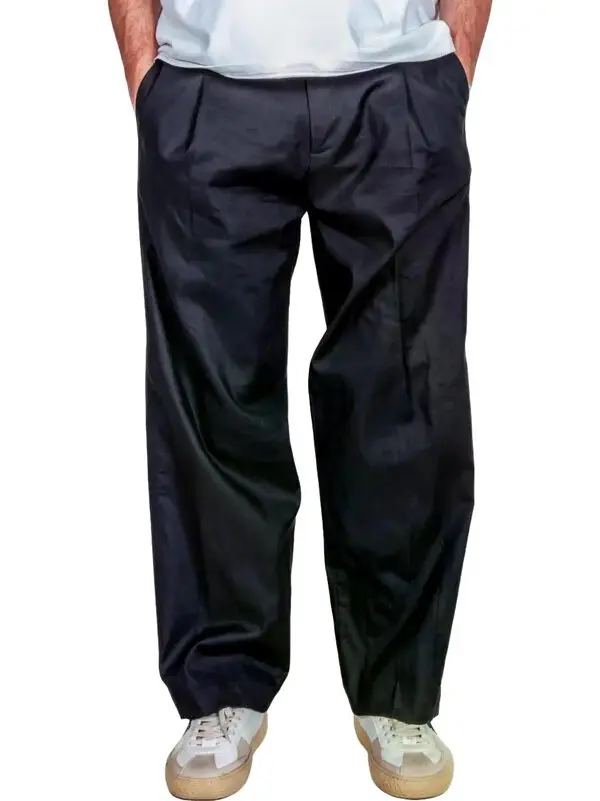 OFFICINA36 Tailored Pleated Straight-leg Trousers - Black