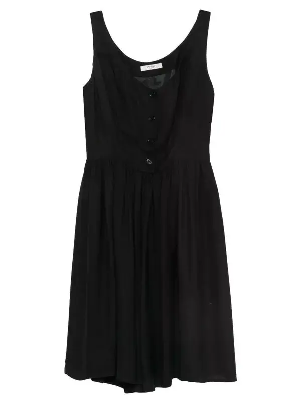 Prada 1990s Button-front Midi Dress - Black