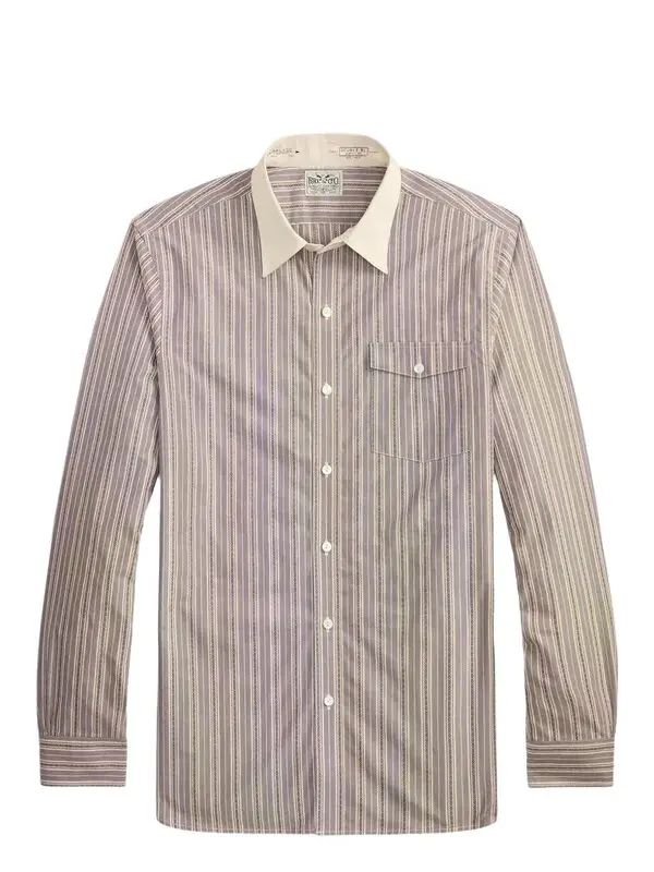 Ralph Lauren Striped Collared Long-sleeve Shirt - Purple