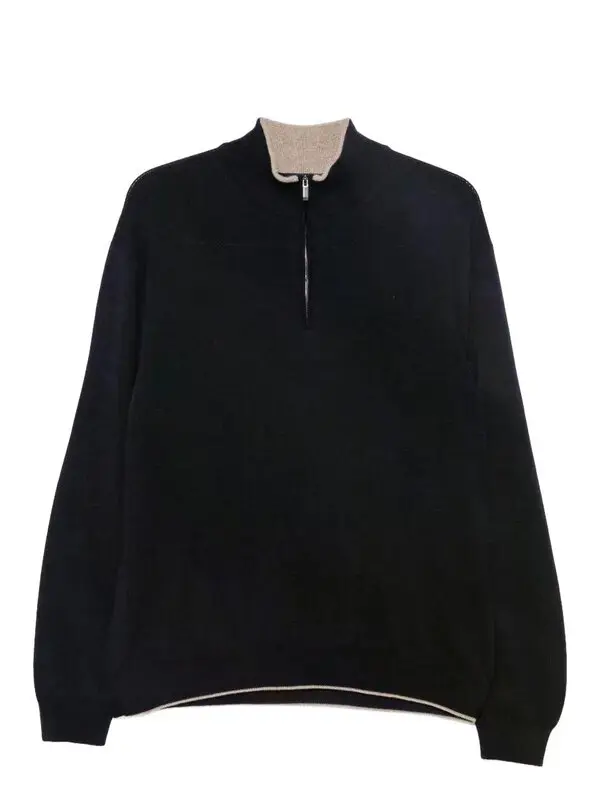 Paul & Shark Cashmere Half-zip Sweater - Blue