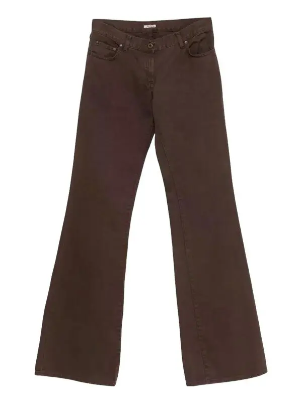 Miu Miu Cotton Flared Jeans - Brown