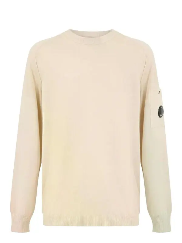 C.P. COMPANY Crepe-knit Lens-detail Sweater - Neutrals